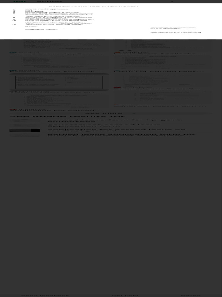 Earned Leave Application Form - Google Search | PDF