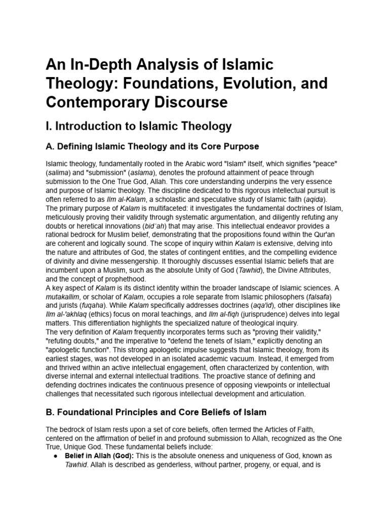 Islamic Theology: Core Beliefs & Practices | PDF | Tawhid | God In Islam