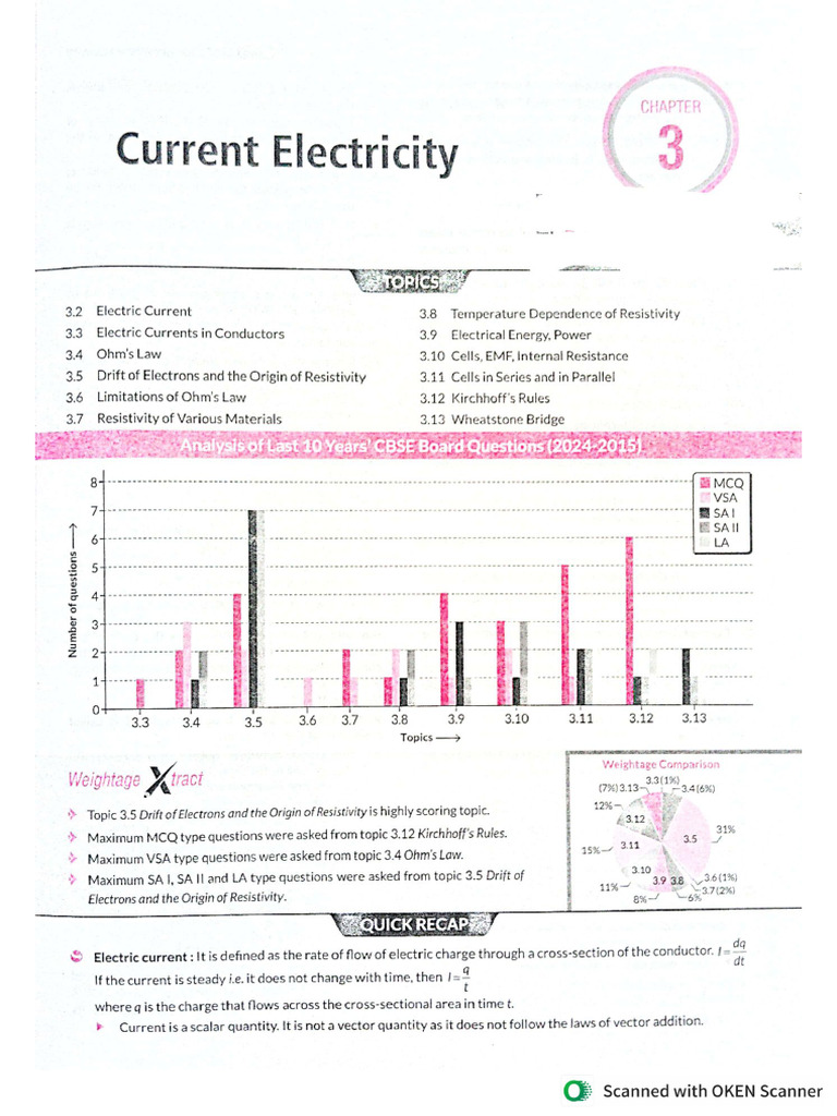 Current Electricity - Brain Map | PDF