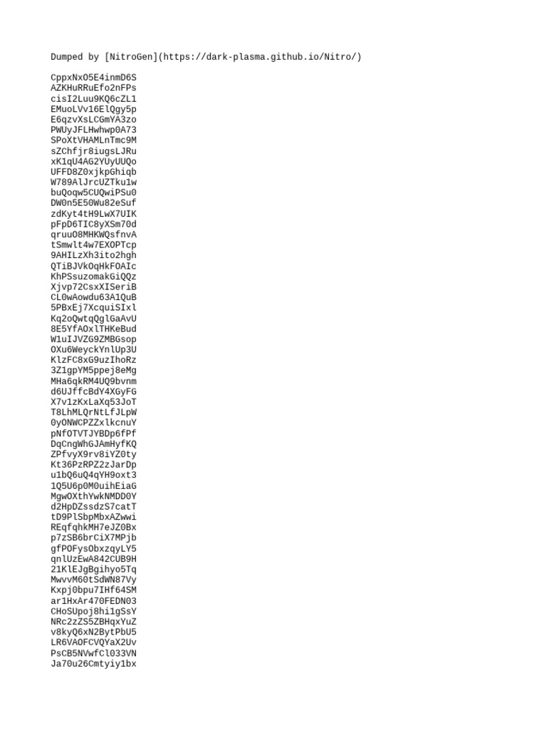 252 Unchecked Nitro Codes | PDF