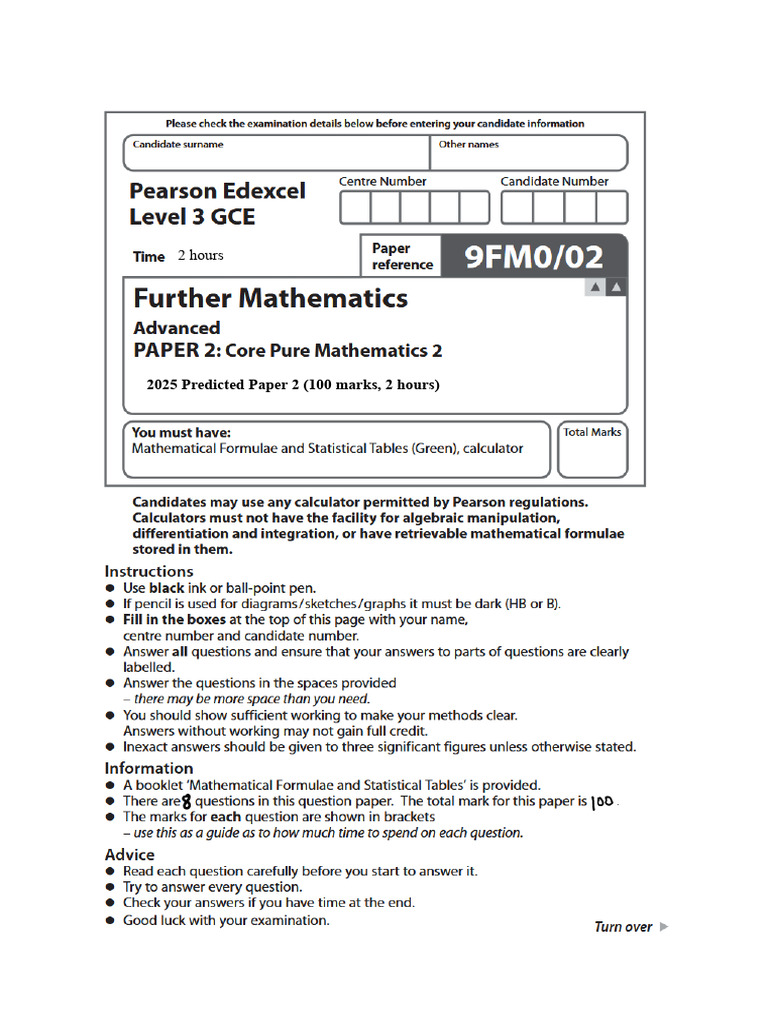 2025 Paper 2 Math Exam Solutions | PDF | Area | Cartesian Coordinate System
