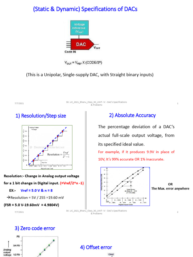 DAC Specifications Overview | PDF | Digital To Analog Converter ...
