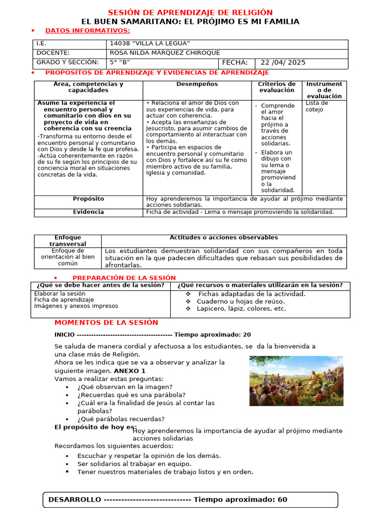 Sesion 22 Abril El Buen Samaritano El Prójimo Es Mi Familia | PDF ...