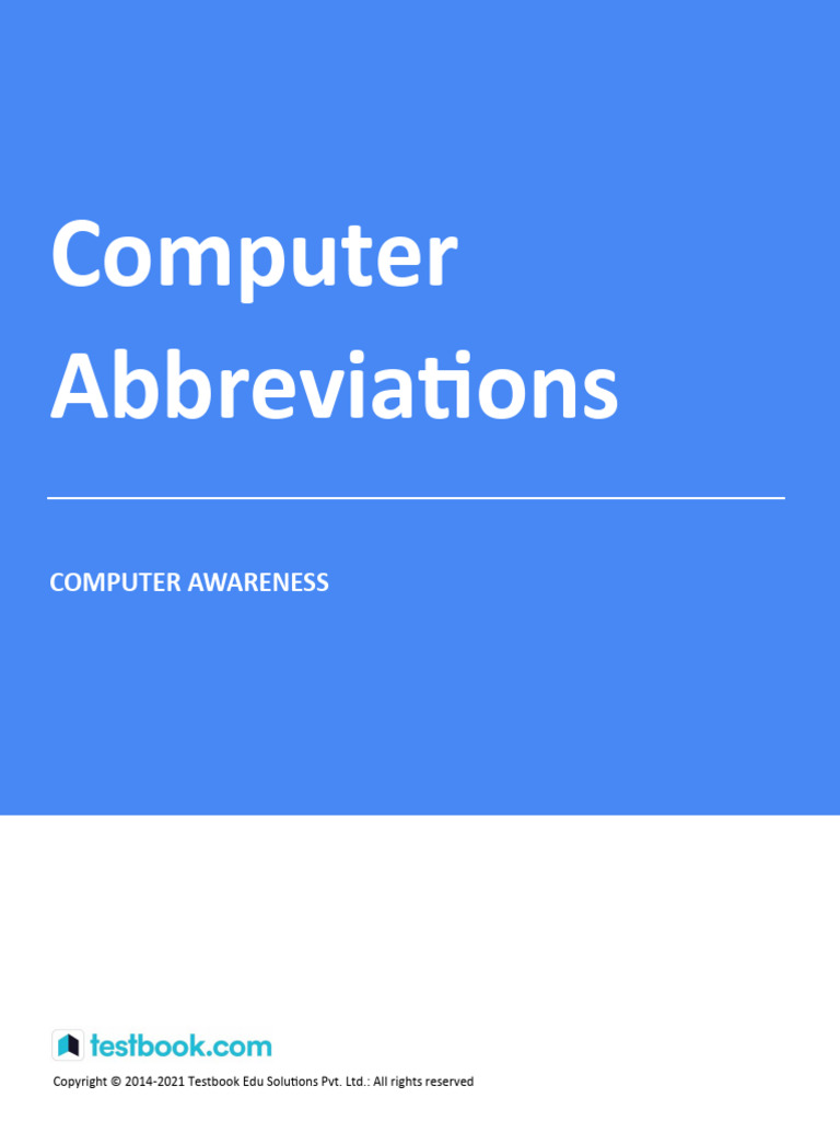 Computer Abbreviations - Study Notes | PDF | Random Access Memory ...