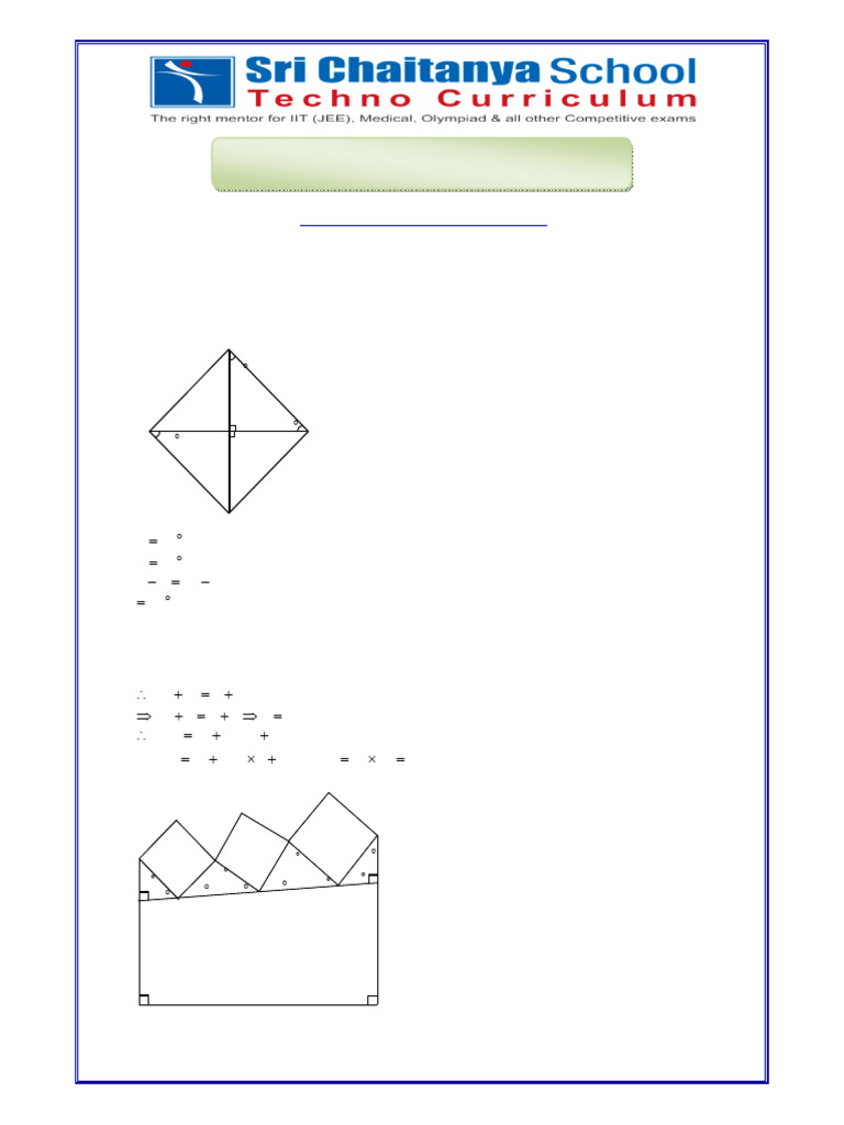Work Sheet-7. Quadrilaterals - Solution | PDF | Area | Rectangle