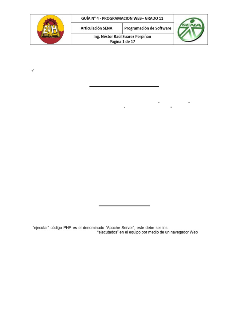 Guia 4 (PHP) - Introduccion A PHP | PDF | Php | Informática