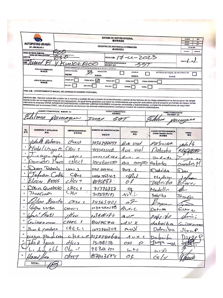 Levantamiento Manual de Carga e Higiene Postural | PDF