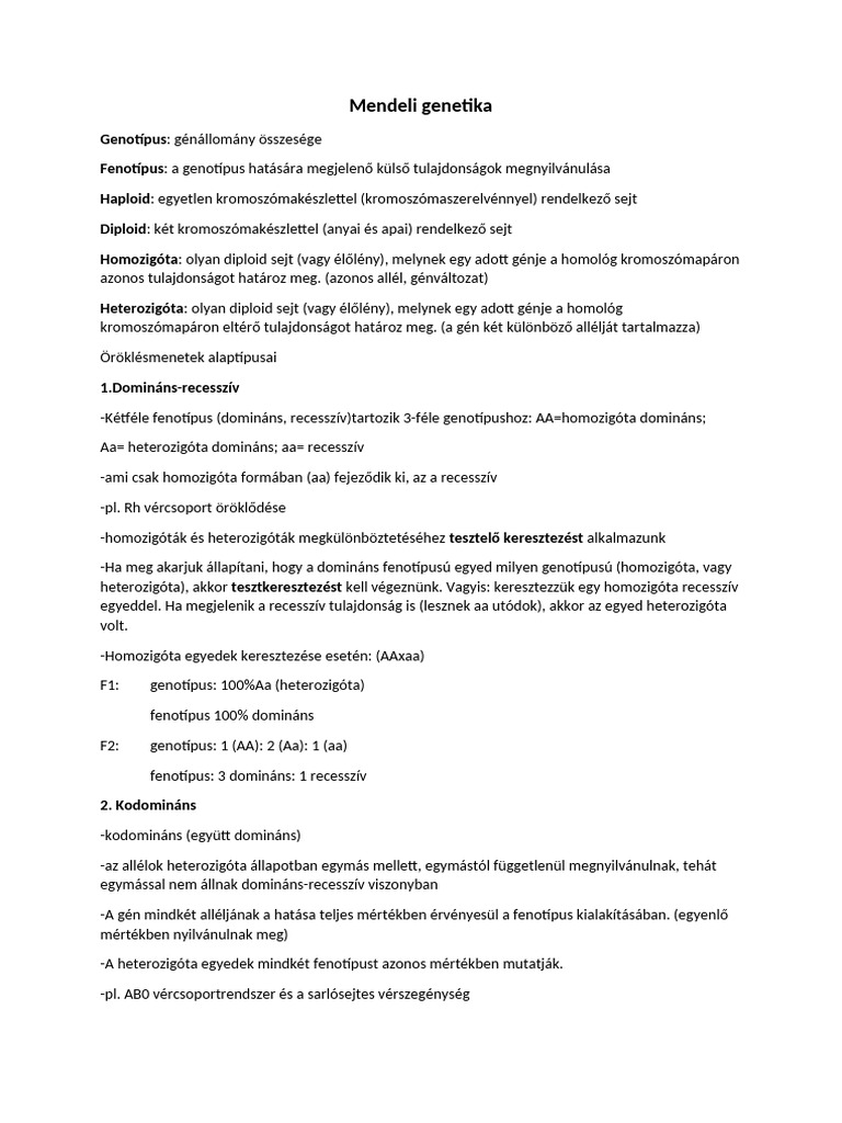 Mendeli Genetika | PDF