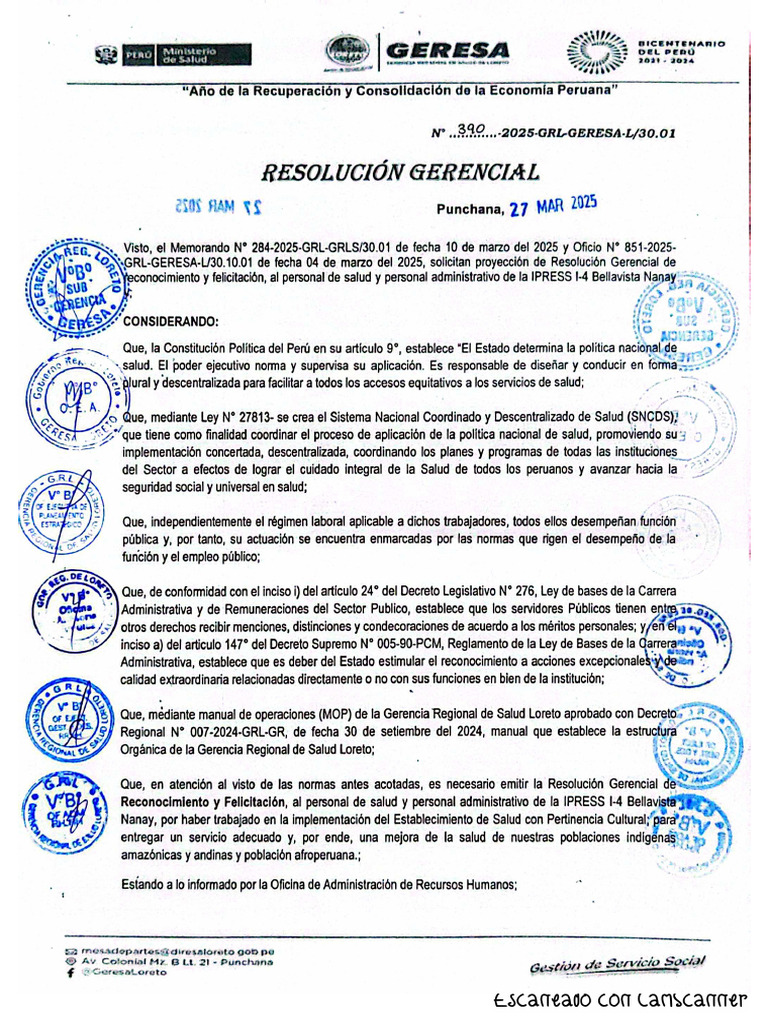 Resolución D. A. N 261 | PDF