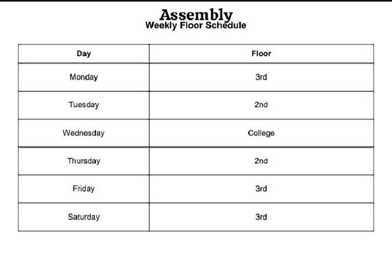 Floor Guide For Assemblies | PDF