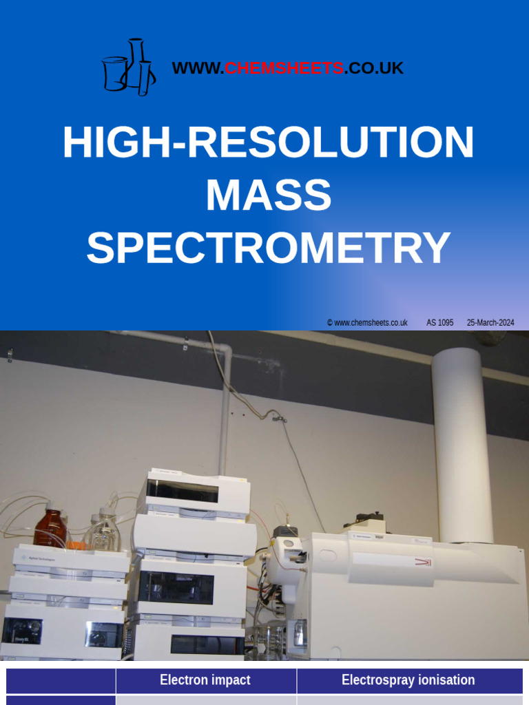 High-Resolution Mass Spectrometry AS1095 | PDF | Mass Spectrometry | Ion