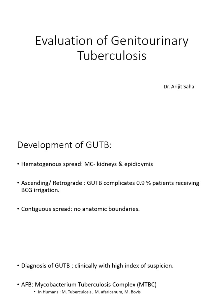 Genitourinary Tuberculosis | PDF | Tuberculosis | Medical Specialties