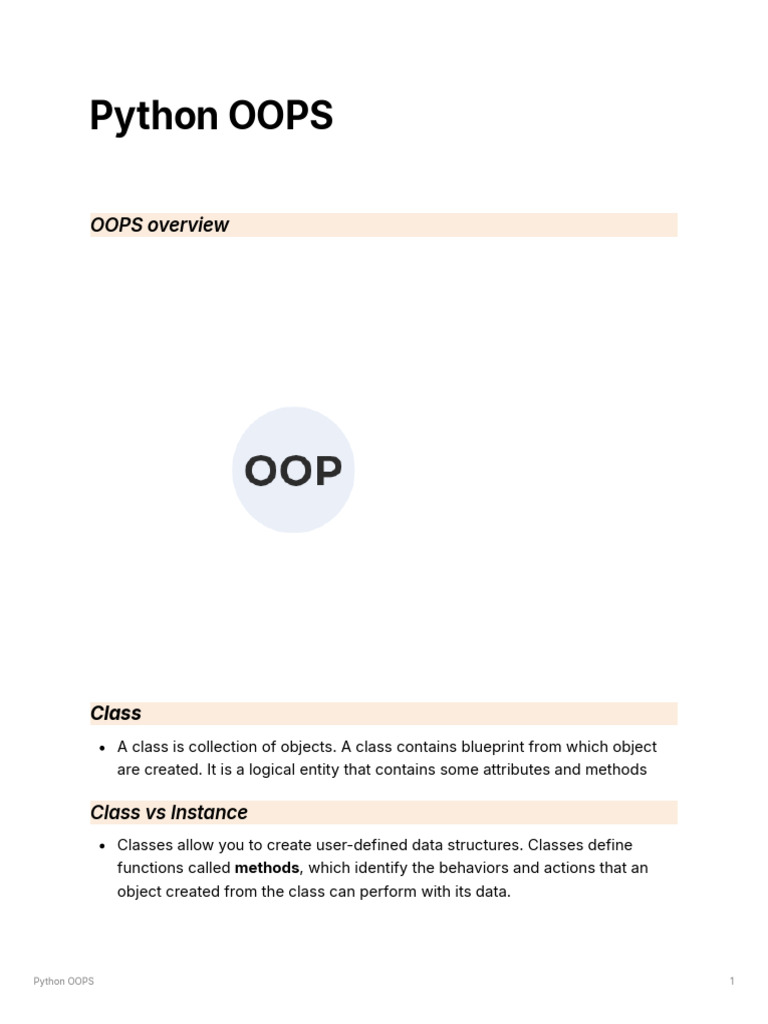 Python OOPs by Divya Anand | PDF | Method (Computer Programming ...