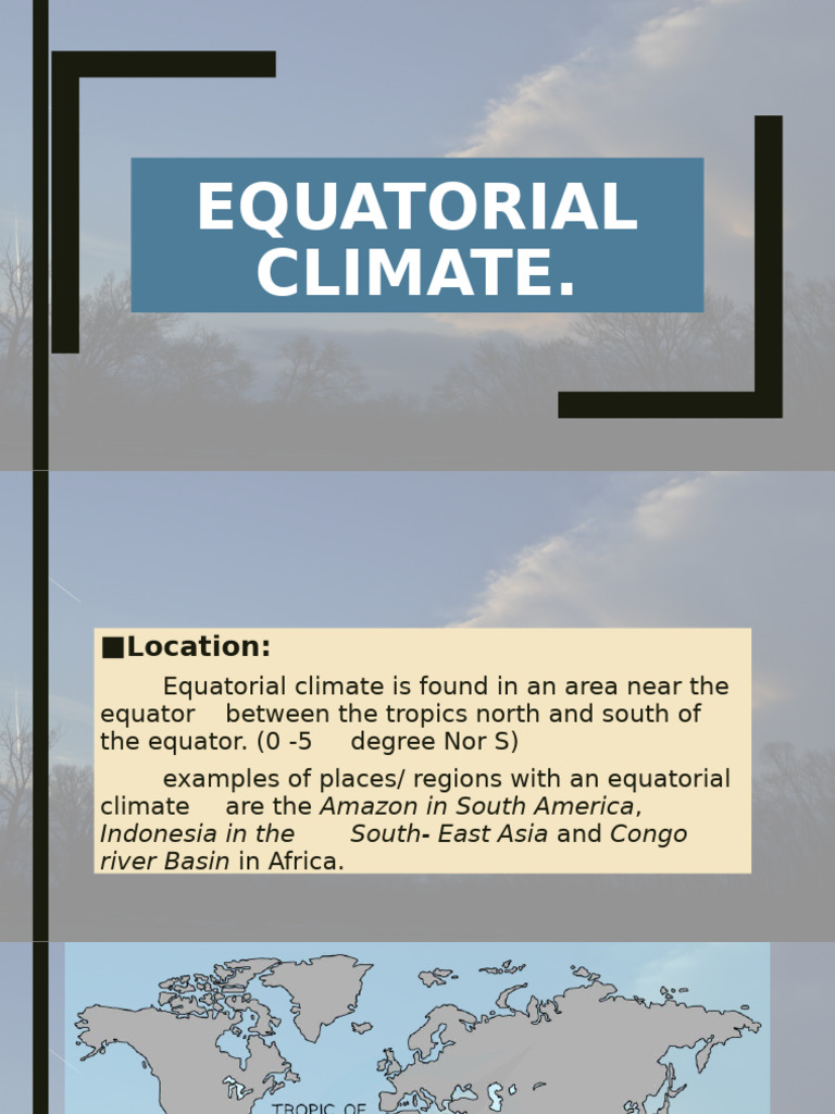 1.3 - Equatorial Climate | PDF