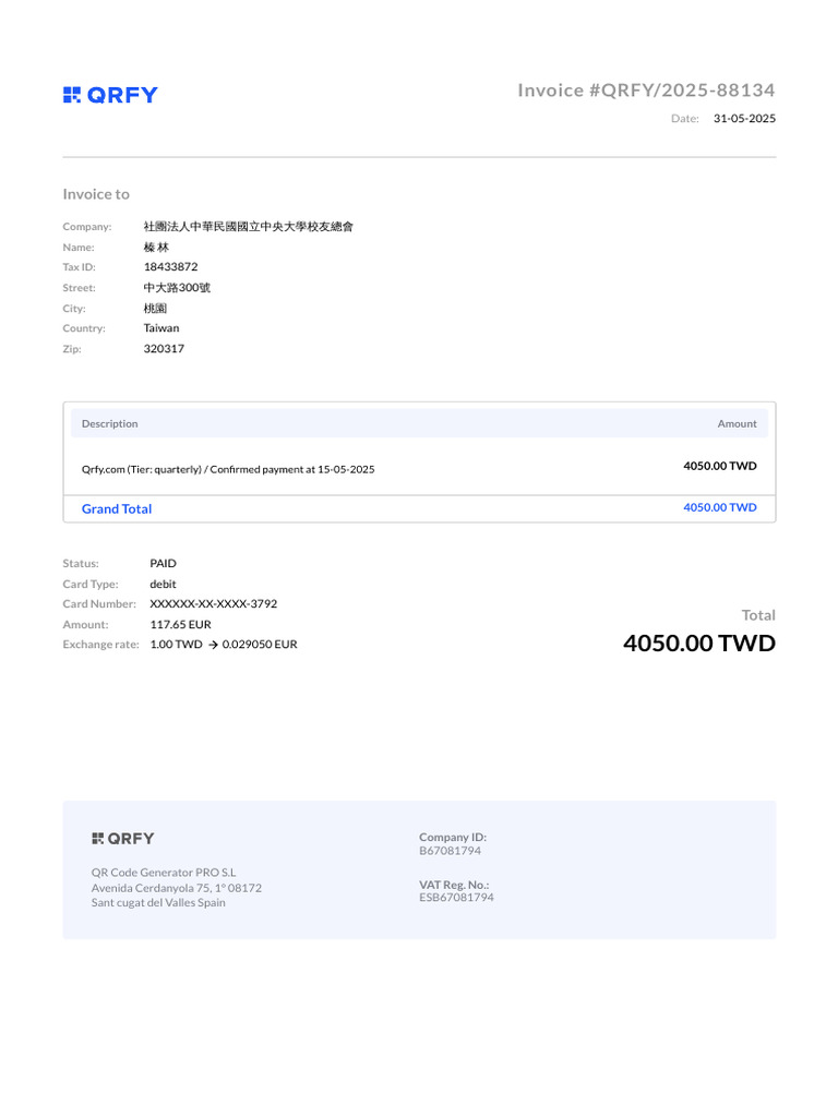 Invoice #QRFY/2025-88134 | PDF