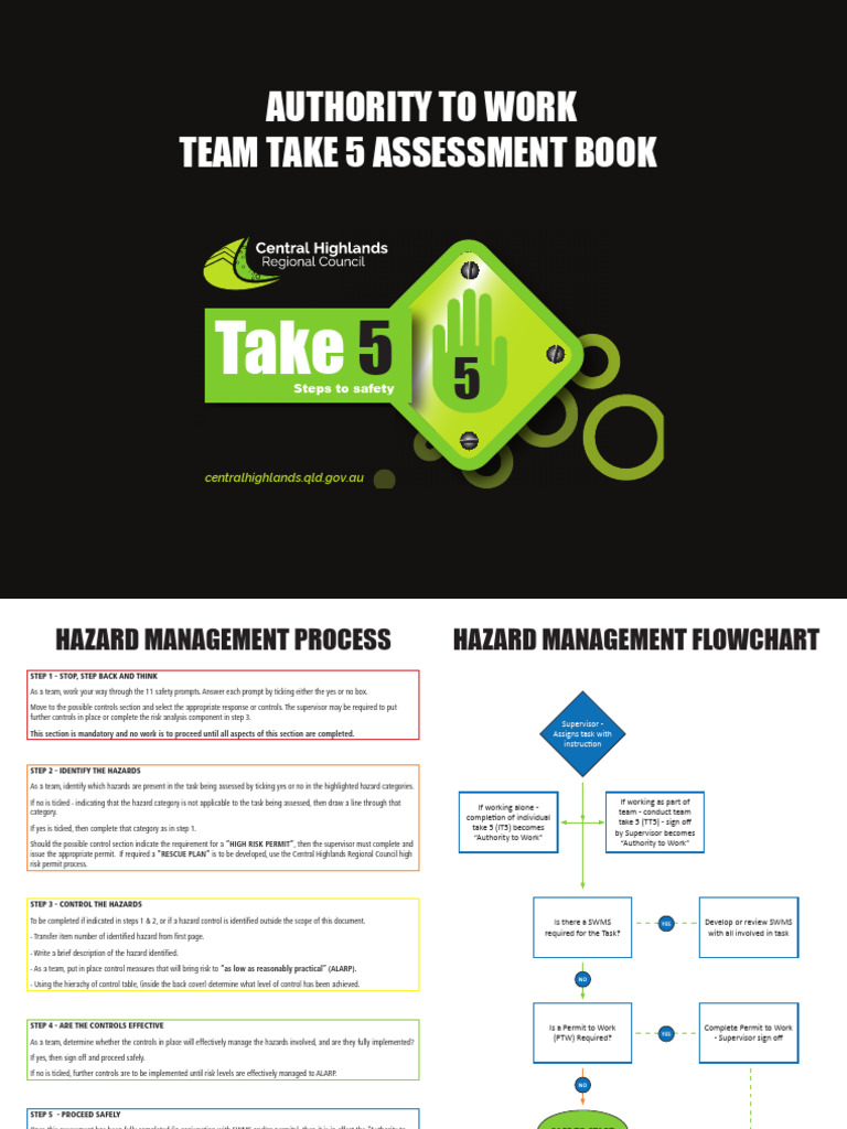 Team Take 5 Safety Assessment Guide | PDF | Asbestos | Personal ...