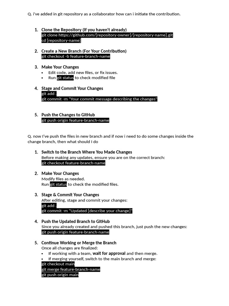 Working As A Collaborator in A Github | PDF