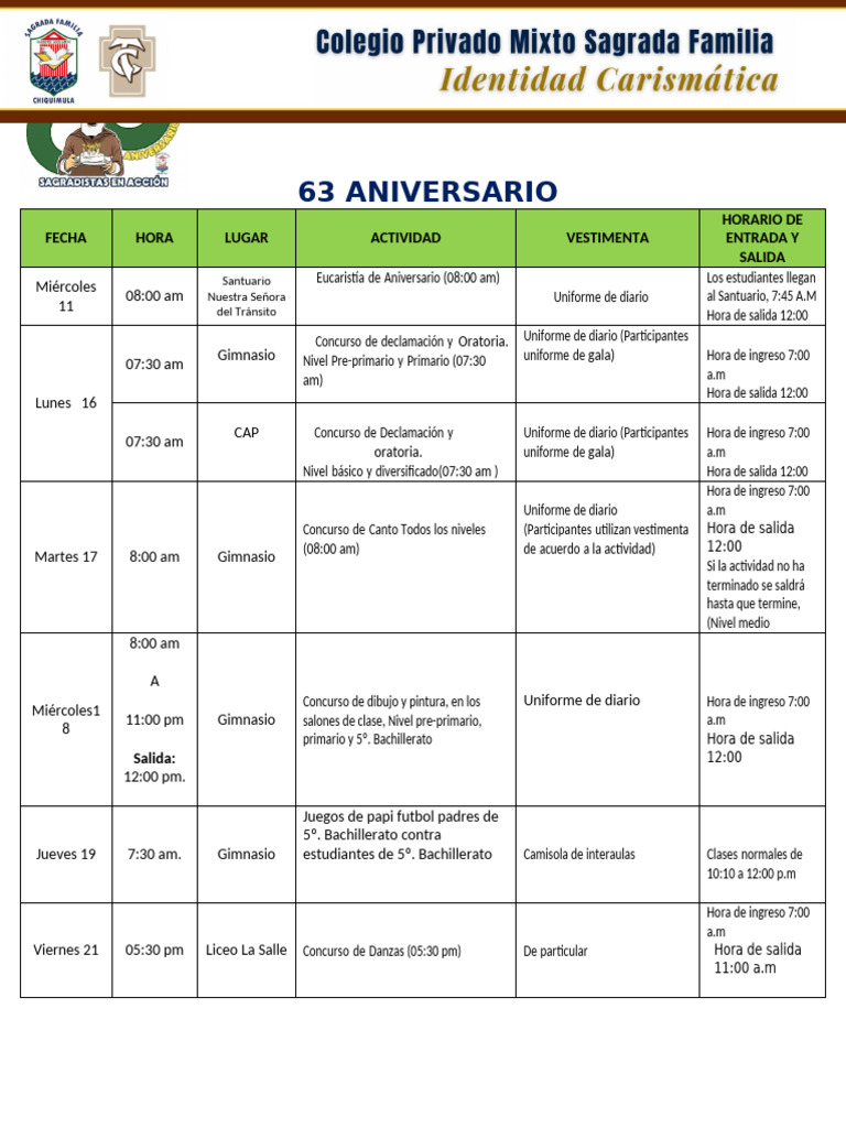 Programa Aniversario 2025 | PDF