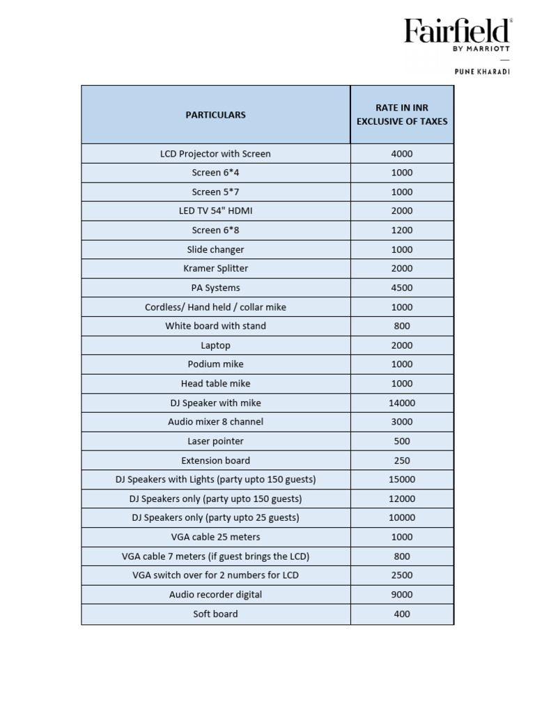 Av Rate Card, 2024 | PDF