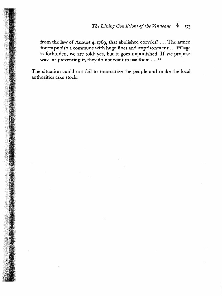 The L Iving Conditions o F The Vendeans | PDF