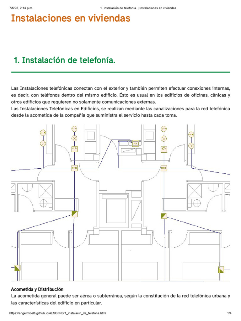 Instalación de Telefonía. - Instalaciones en Viviendas | PDF ...