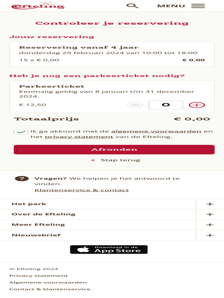 Controleer Je Reservering - Efteling | PDF