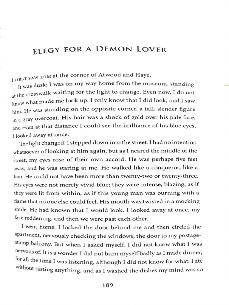 Sarah Monette, Elegy For A Demon Lover | PDF
