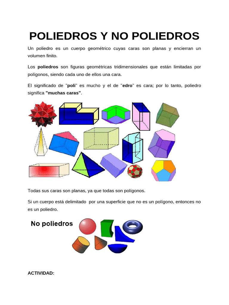 Matematica Poliedros y No Poliedros | PDF