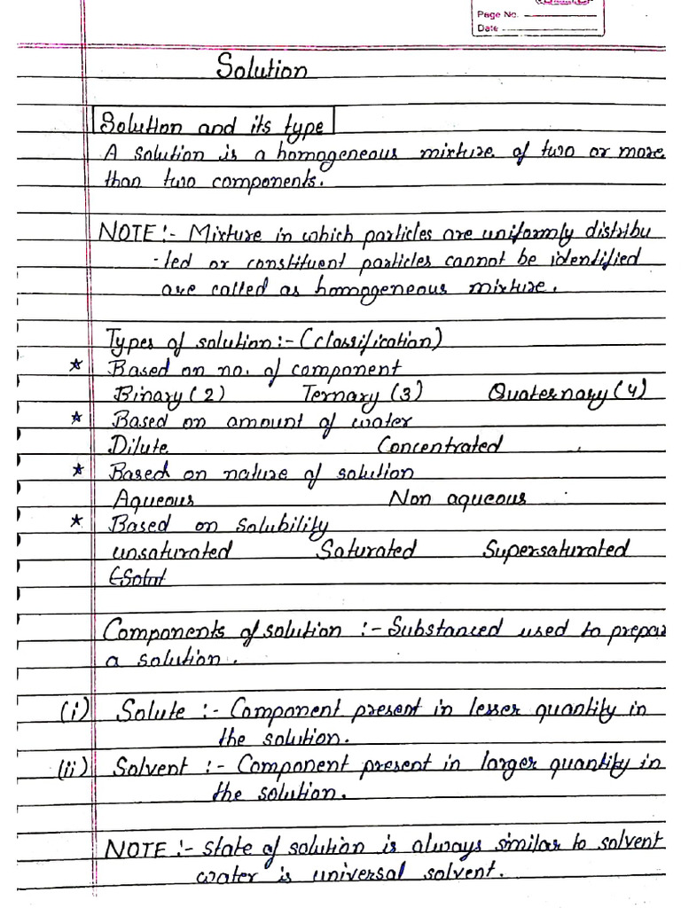 Solutions Notes | PDF