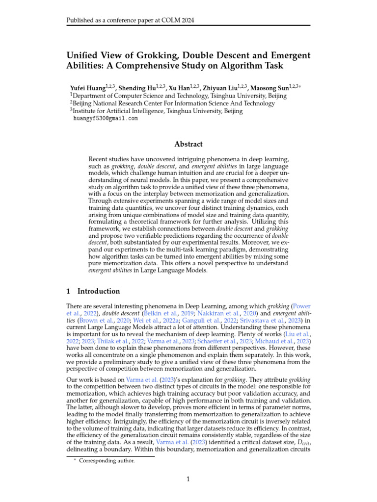 4 Unified View of Grokking, Double Descent and Emergent Abilities | PDF | Experiment | Deep Learning