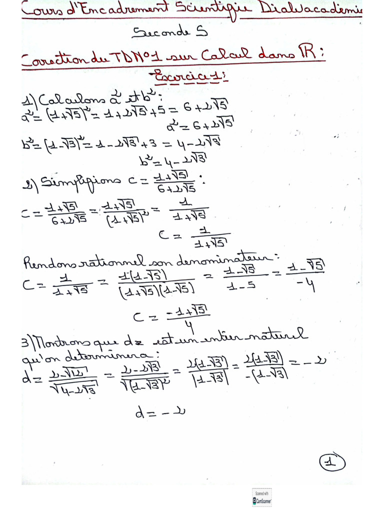 Correction Complète Du TD NO1 Sur Calcul Dans R | PDF
