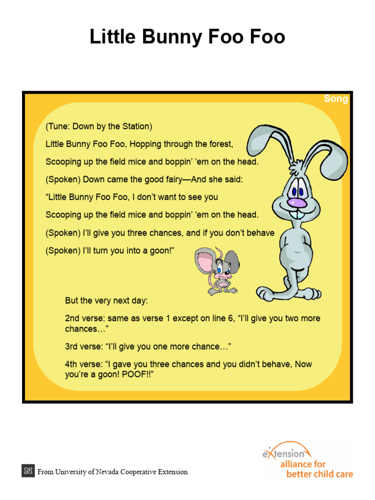 Little Bunny Foo Foo Song Lyrics | PDF