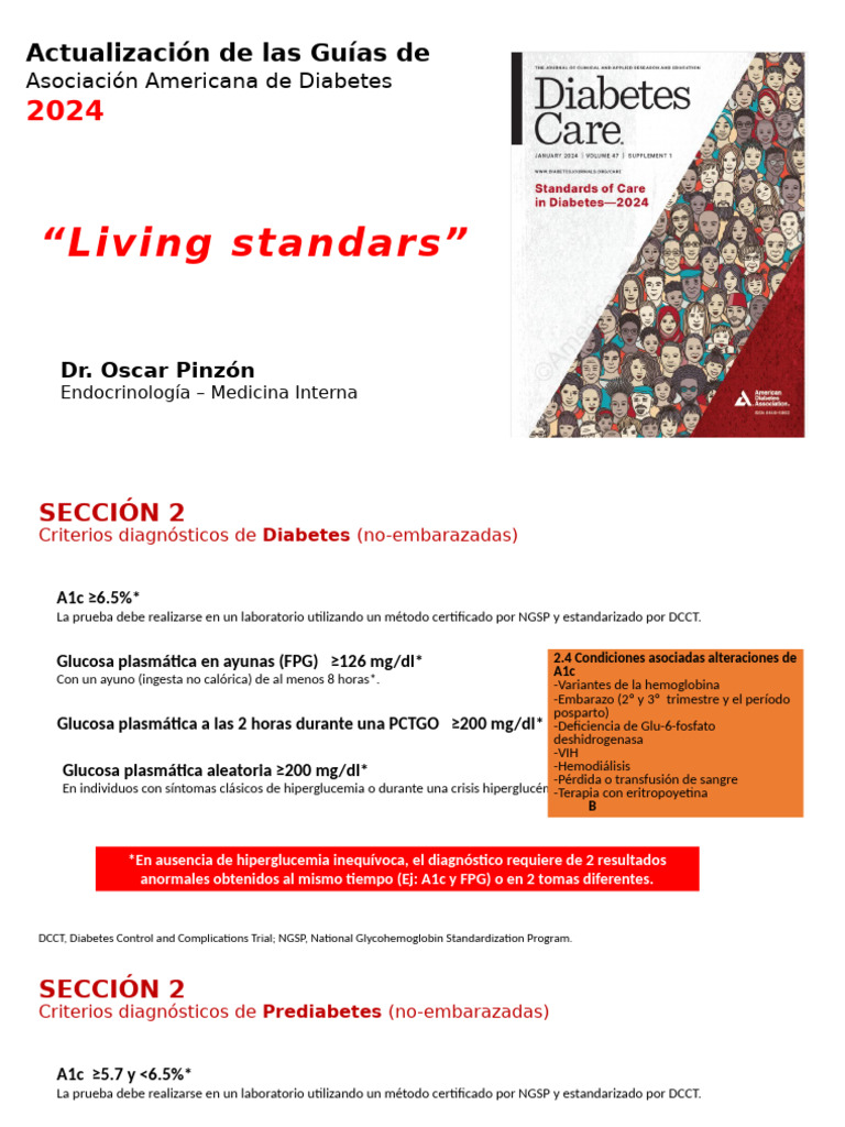 Actualización Guias ADA 2024-AGD | PDF | Hiperglucemia | Diabetes