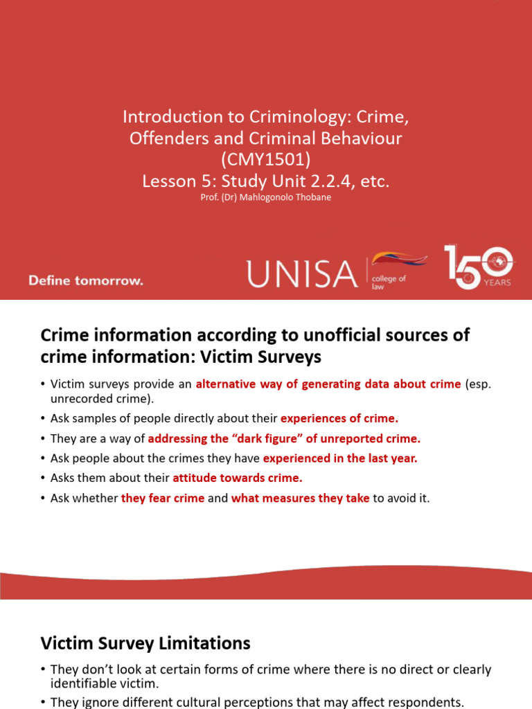 Understanding Victim Surveys in Criminology | PDF | Crimes | Crime ...