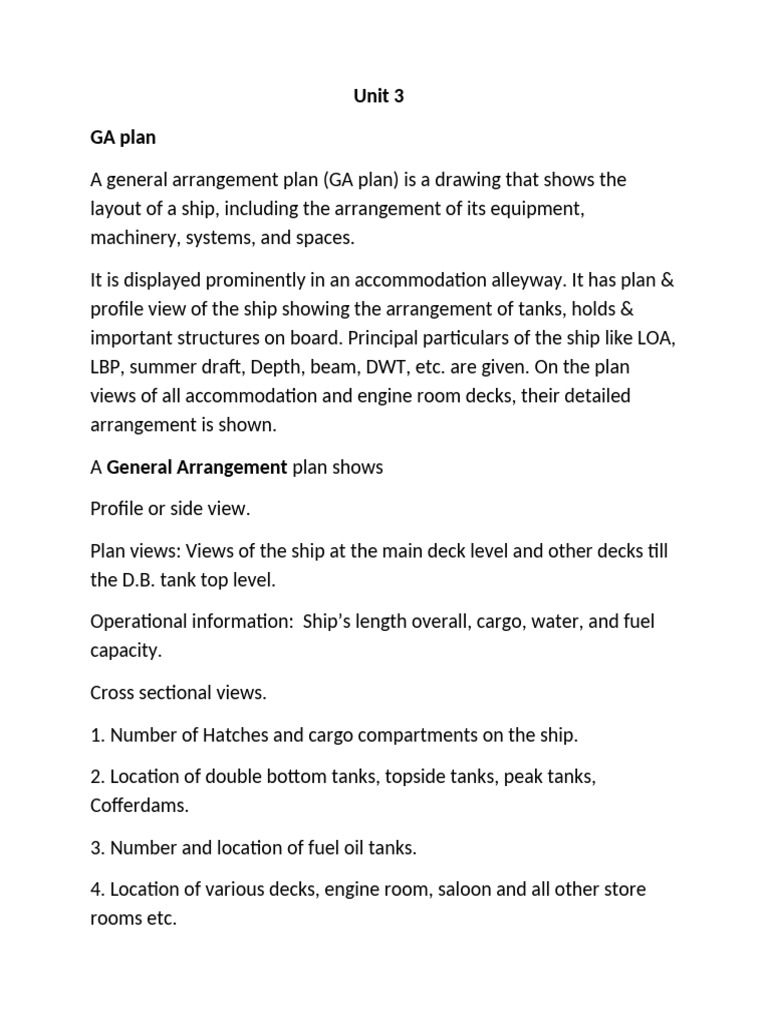 Ship's Plans and Sections of Ship Unit 3 | PDF | Ships | Watercraft