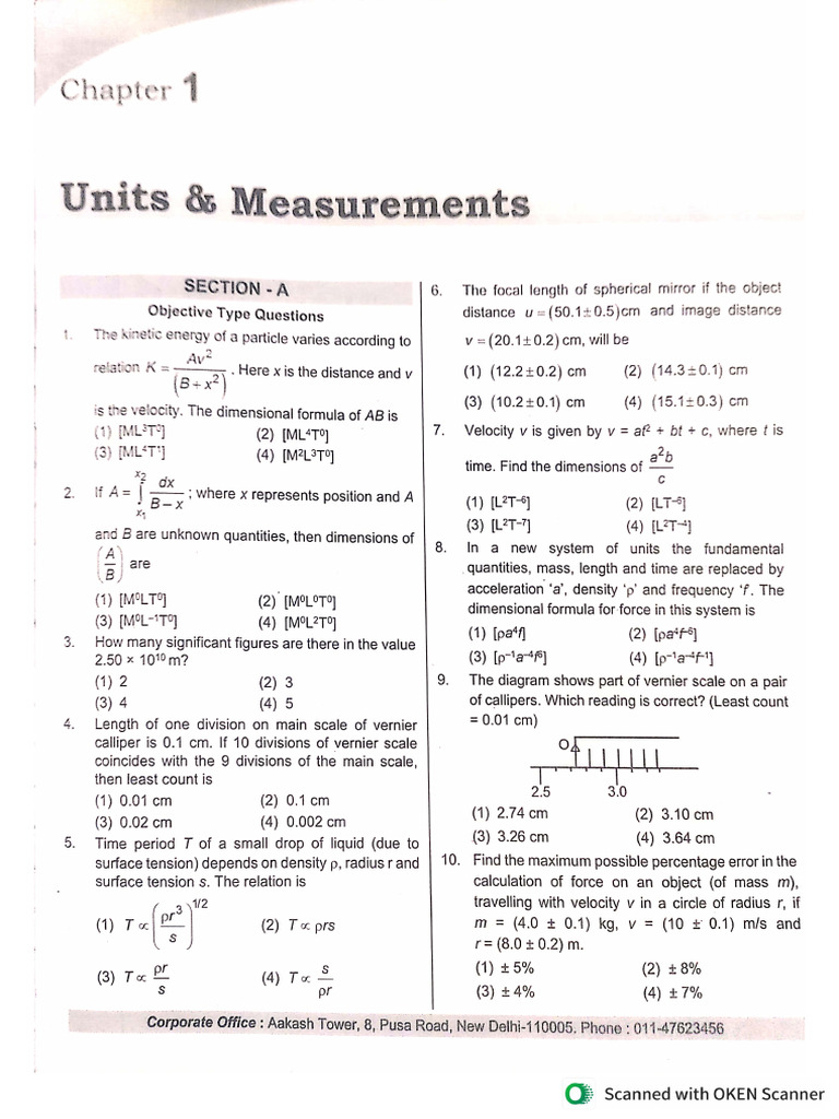 Units and Measurements Momentum Booster | PDF