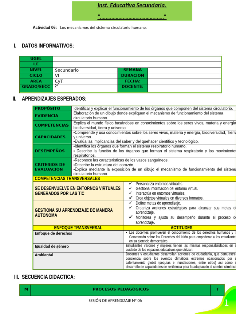 C-2º Ses-Act 6-Cyt Und 3 | PDF | Vena | Sistema circulatorio