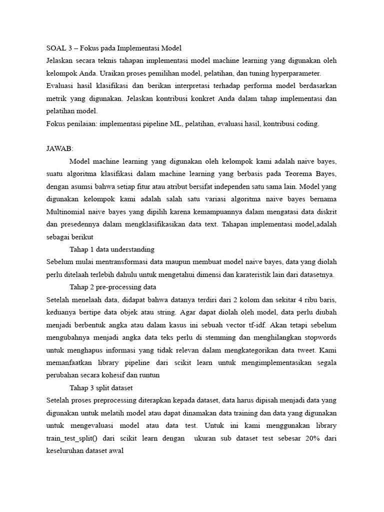 Implementasi Model Naive Bayes ML | PDF