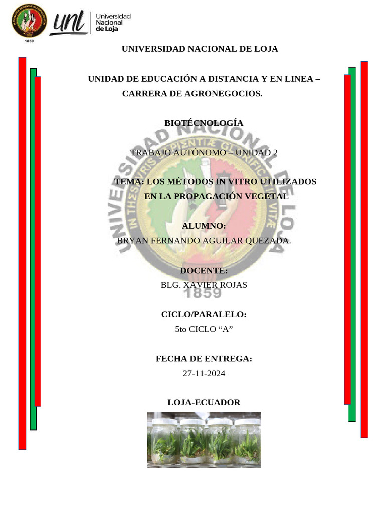 T.A.A - Biotecnología - Bryan Aguilar - 5to Ciclo A | PDF