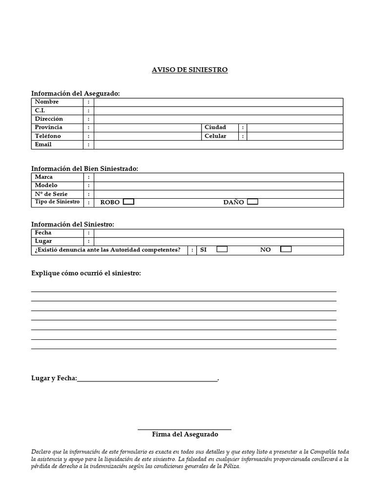 Nuevo Formulario Seguros Unidos | PDF