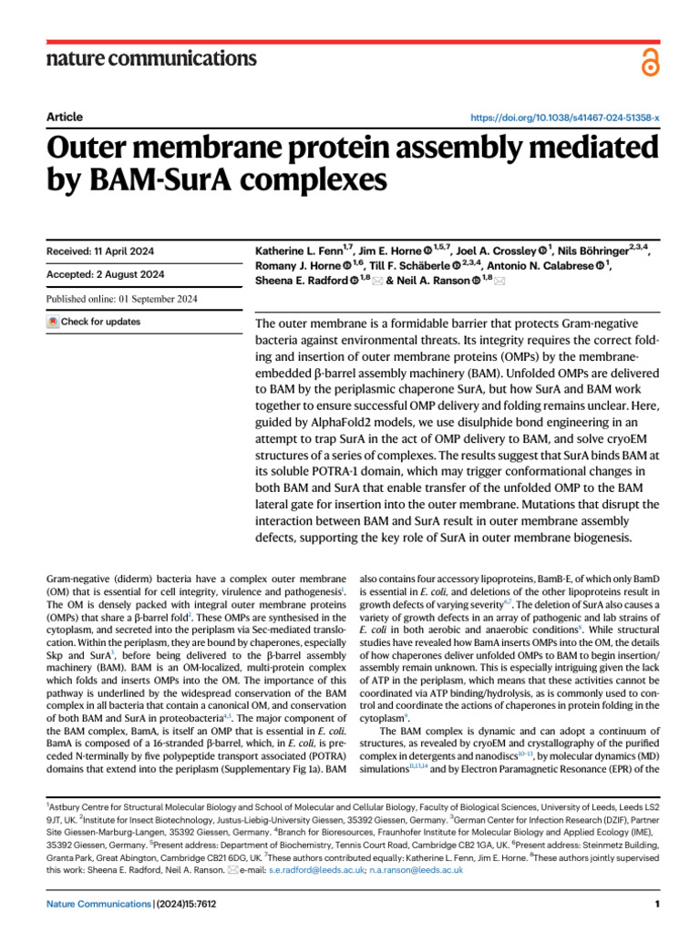 OMP Protein Complex-Journal Club | PDF | Chaperone (Protein) | Protein ...