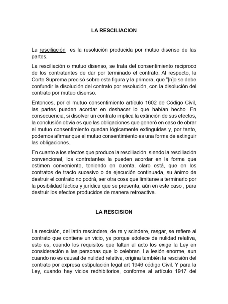 Formas de Terminar Los Contratos | PDF | Ley común | Derecho privado
