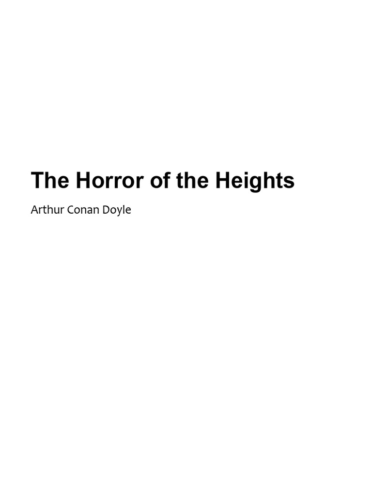 The Horror of The Heights Author Arthur Conan Doyle | PDF | Earth