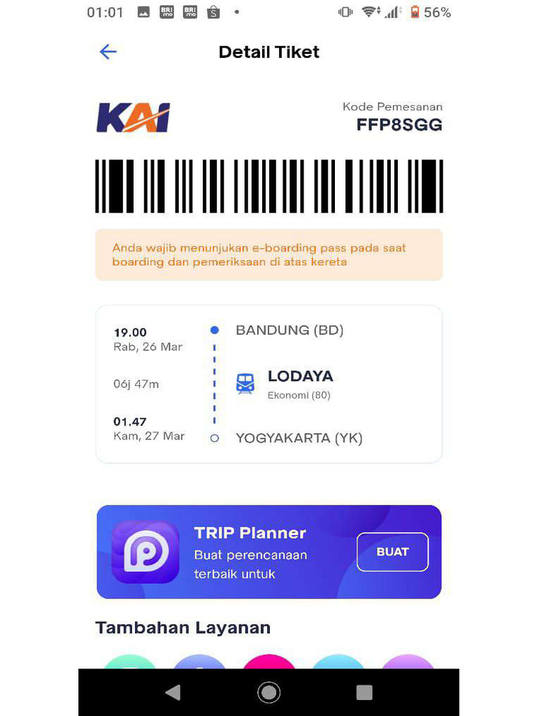 Tiket Kereta Azriel Pulang | PDF
