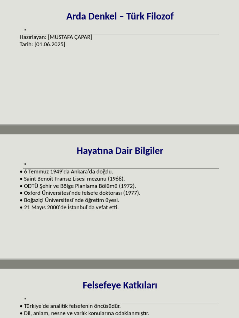 Arda Denkel Slayt | PDF