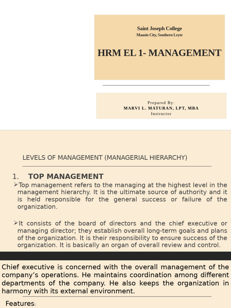 Levels of Management Explained | PDF | Inventory | Engineering