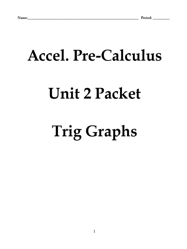 Apc 2.00 Unit 2 Trig Graphs Packet Sept 2021 | PDF | Trigonometric ...