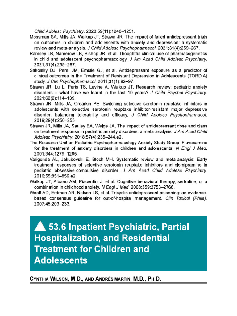 Chapter 53.6 Inpatient Treatment Kaplan Compre | PDF