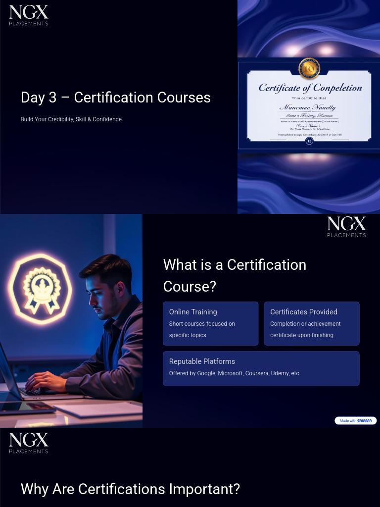 Certification Courses for Career Growth | PDF | Microsoft Excel | Résumé