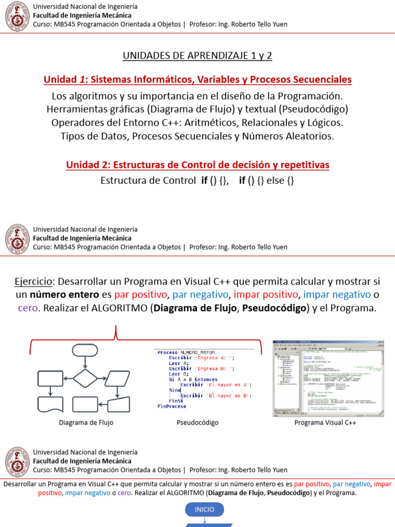 Sem 2 Presentacion POO Algoritmos Operadores Alatorio If - Ver2 | PDF | Algoritmos | C